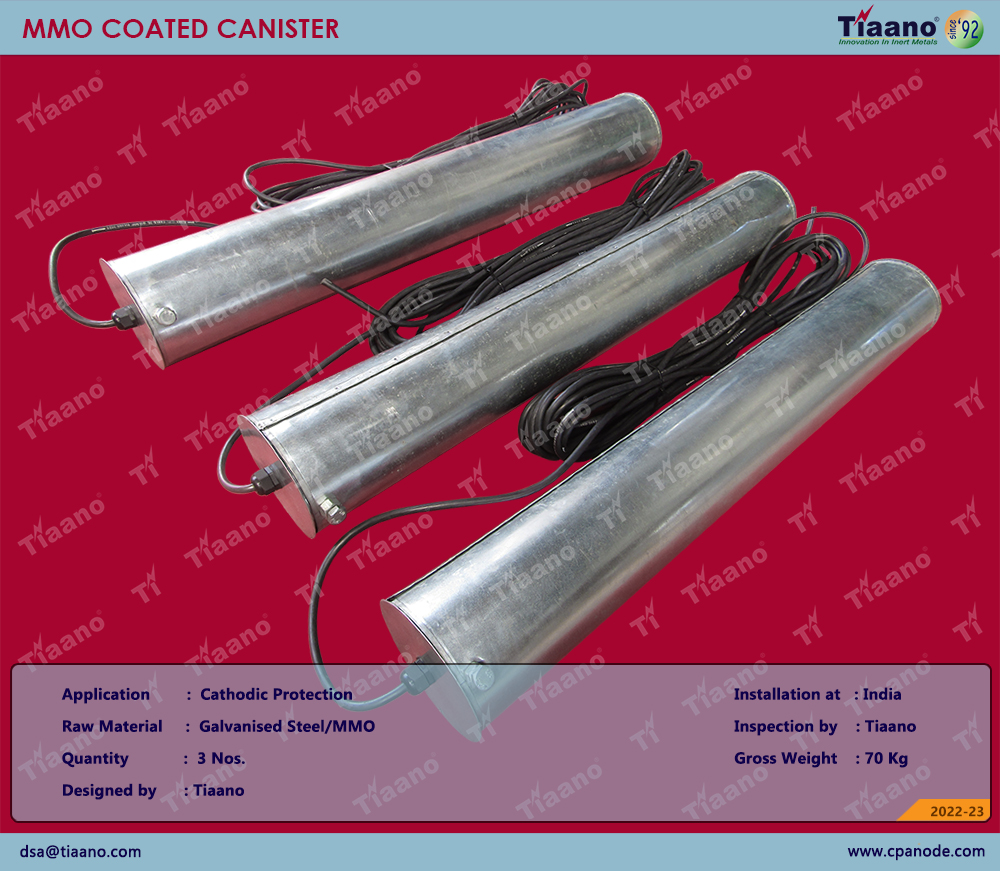 MMO Coated Canister for Impressed Current Cathodic Protection